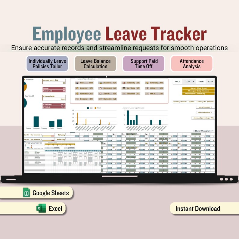 Employee Absence Tracker, Leave Balance Calculation, Human Resource ...