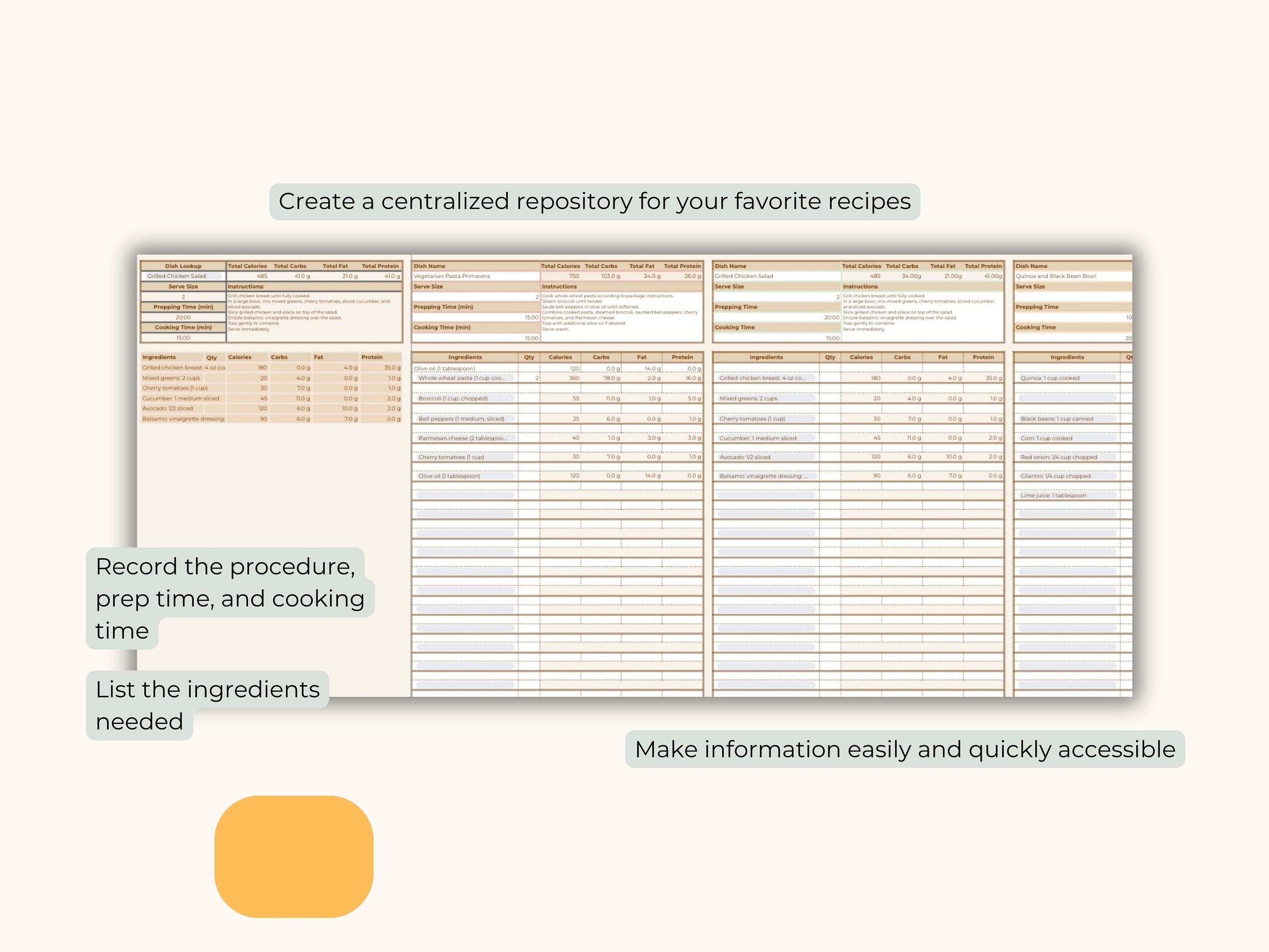 Weekly Meal Planner, Calorie Intake Tracker, Recipe Builder Digital ...