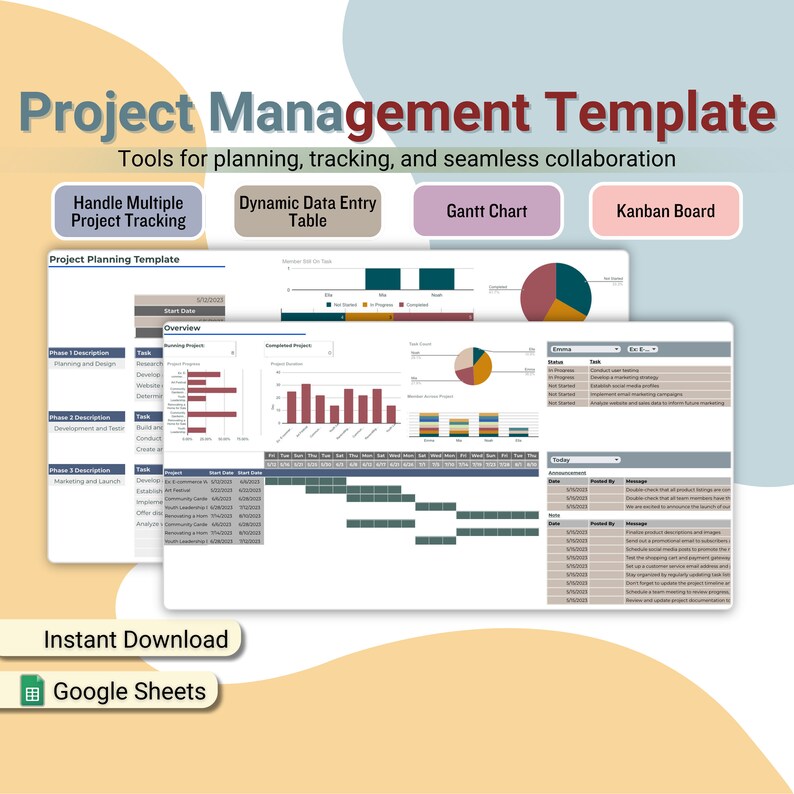 Project Management Template, Manage and Plan Projects and Task ...