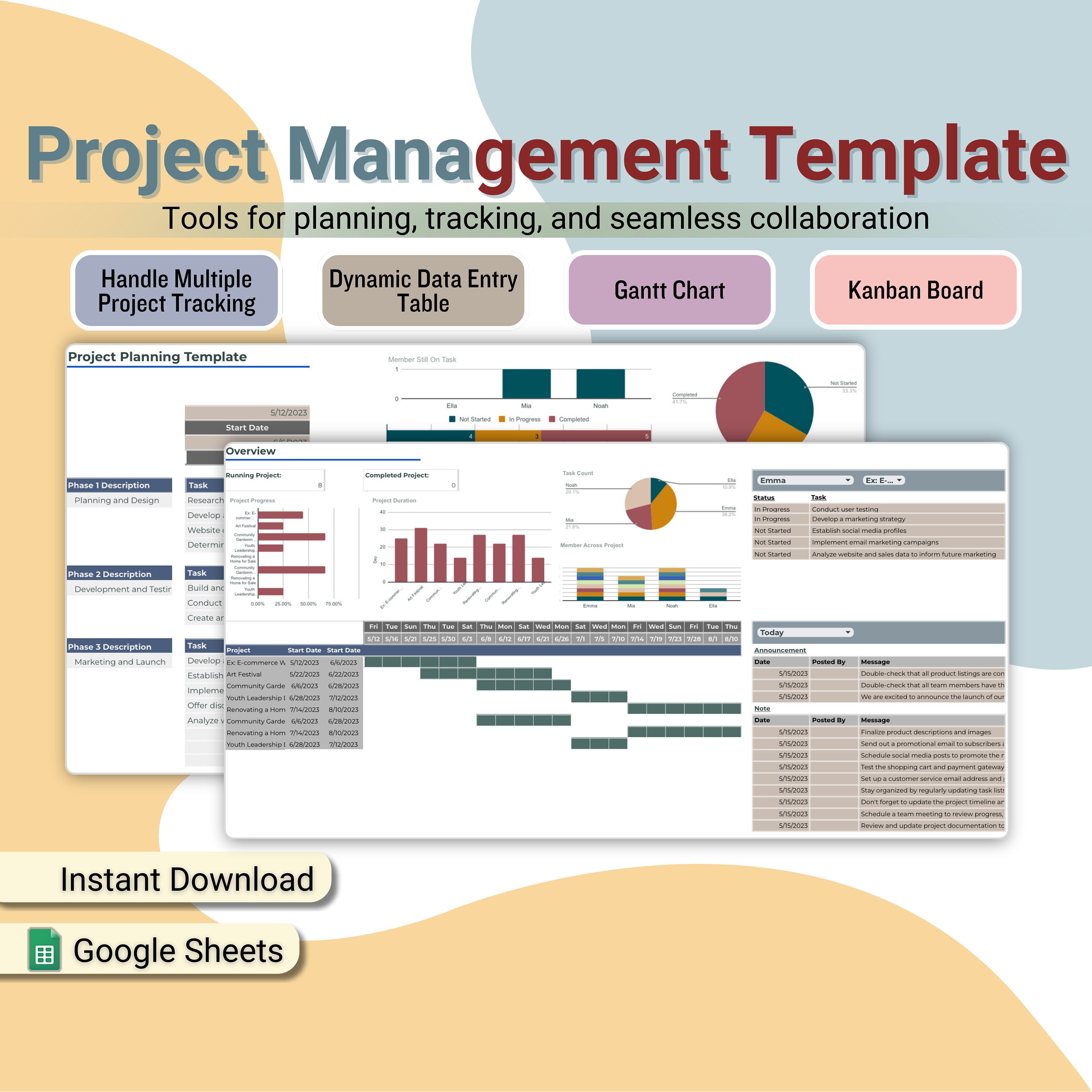 Project Management Template, Manage and Plan Projects and Task ...