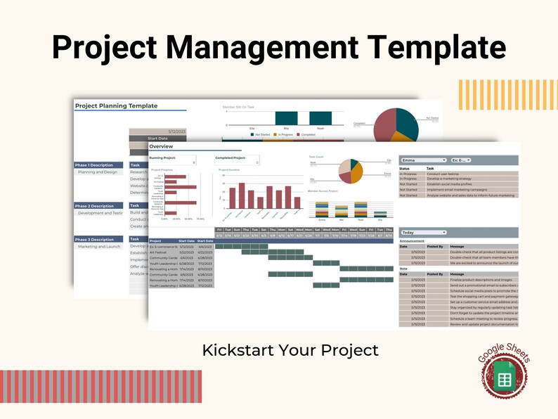 Project Management Template Manage and Plan Projects and Task - Etsy