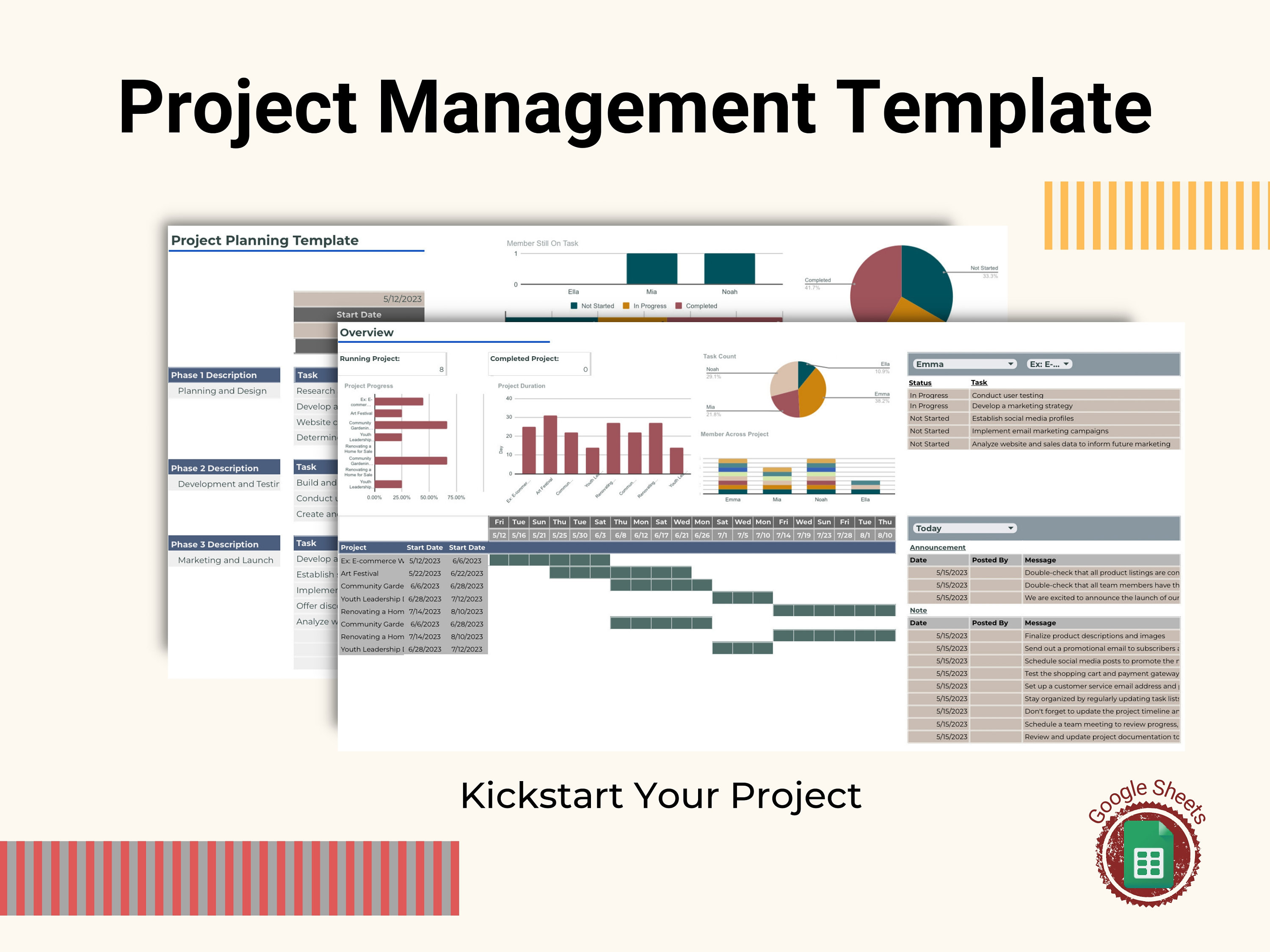 Project Management Template Manage and Plan Projects and Task - Etsy