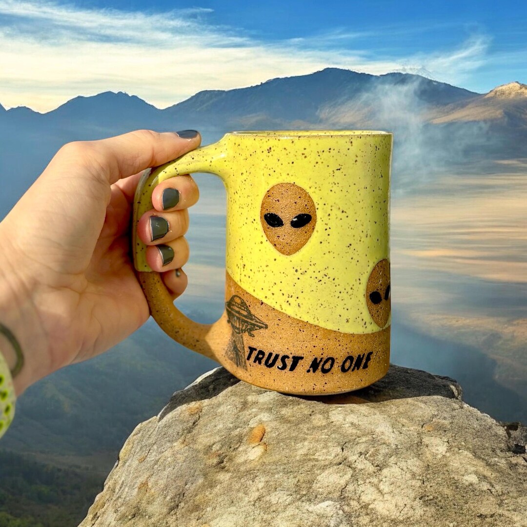 The X Files Inspired Alien Mug, Sci Fi Mug, UFO Mug, Alien Mug, Pottery ...
