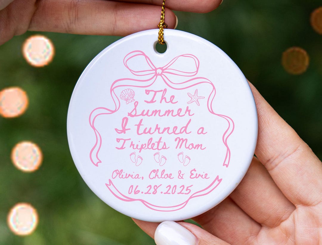 Personalized Triplets Mom Ornament, Girls Triplets First Christmas ...