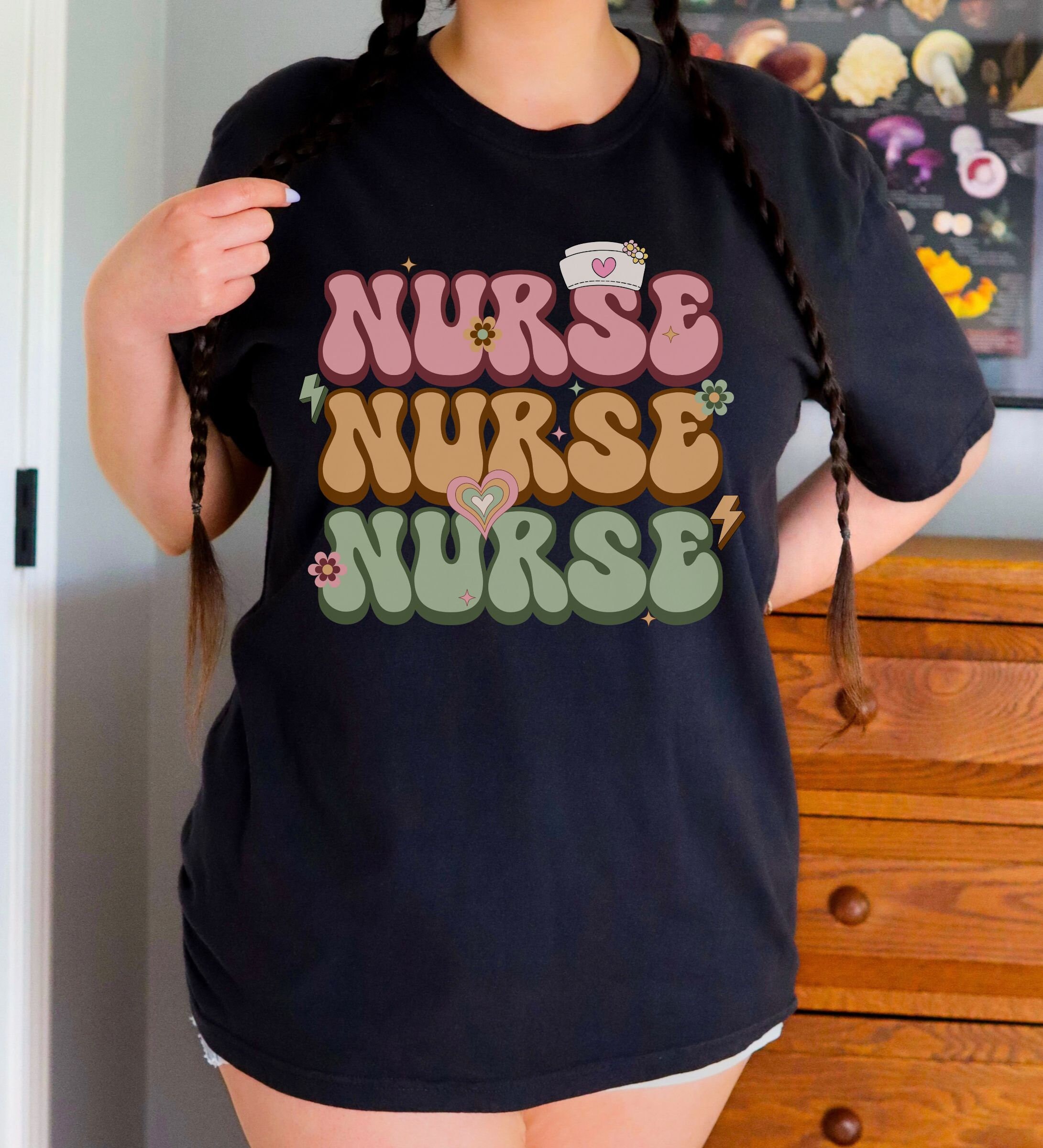 Retro Comfort Colors Nurse Shirt, Nurse Appreciation Week Gift, Groovy ...
