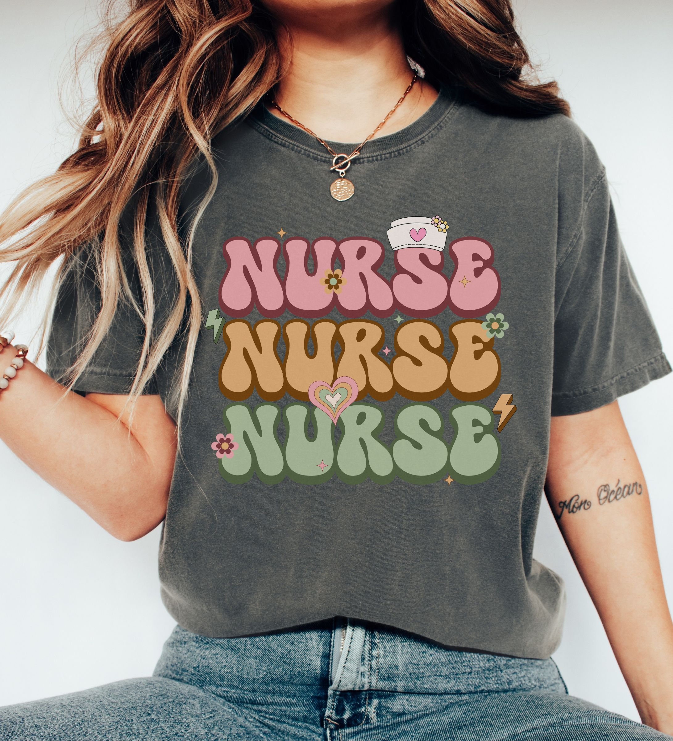Retro Comfort Colors Nurse Shirt, Nurse Appreciation Week Gift, Groovy ...