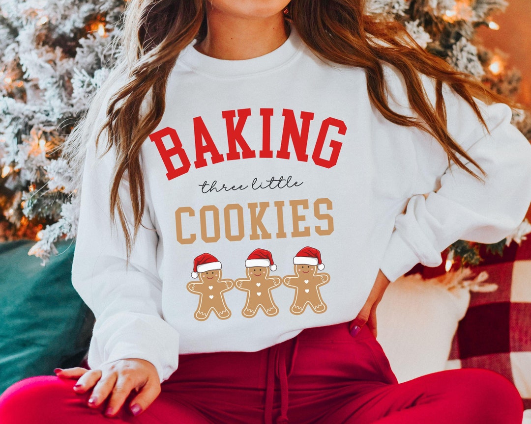 Baking Three Little Cookies Pregnancy Sweatshirt, Triplets Pregnancy ...
