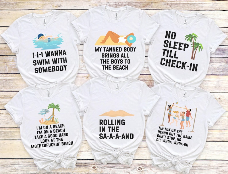 Funny Family Matching Beach Vacation Shirts, Beach Squad Tees, Group ...