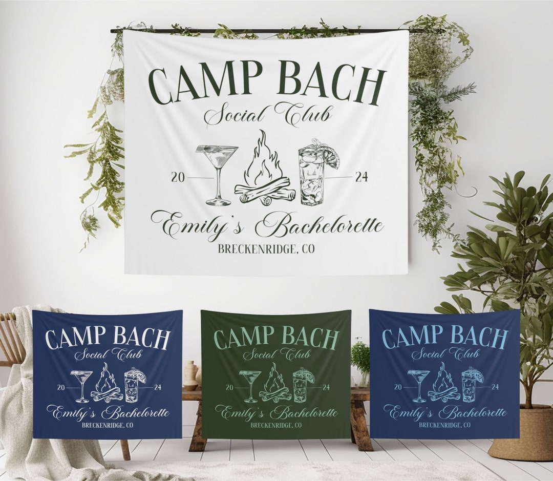 Custom Camp Bachelorette Banner, Camping Bachelorette Decor, Camp Bach ...