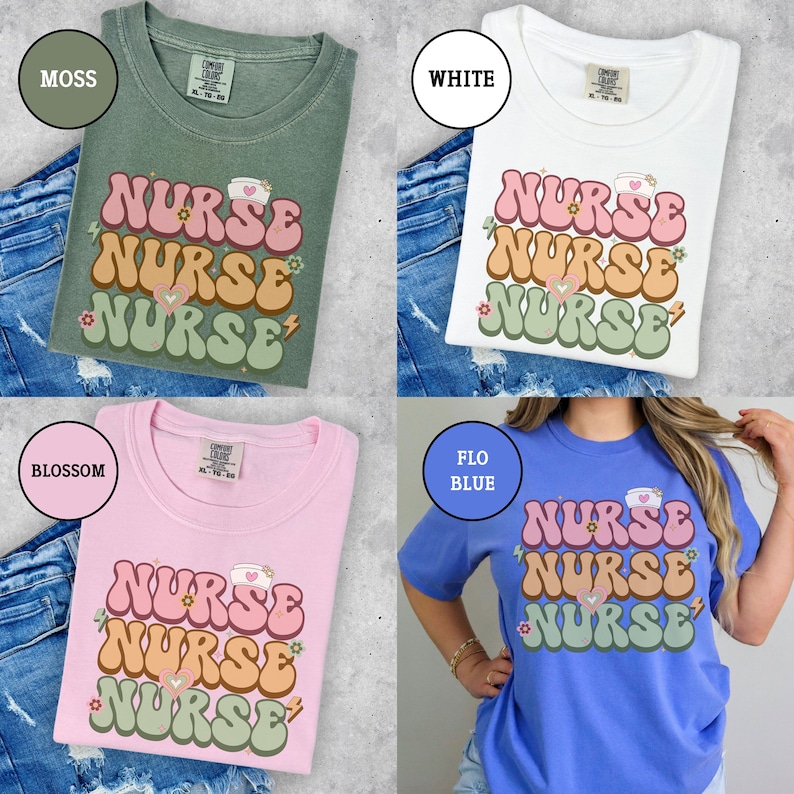 Retro Comfort Colors Nurse Shirt, Nurse Appreciation Week Gift, Groovy ...