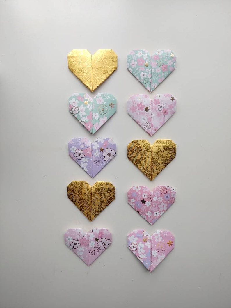 Origami Heart Bookmarks (set of 10 Assorted Designs) - Etsy