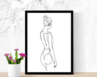 Women's Body Line Art Set of 6 Prints Digital Download - Etsy