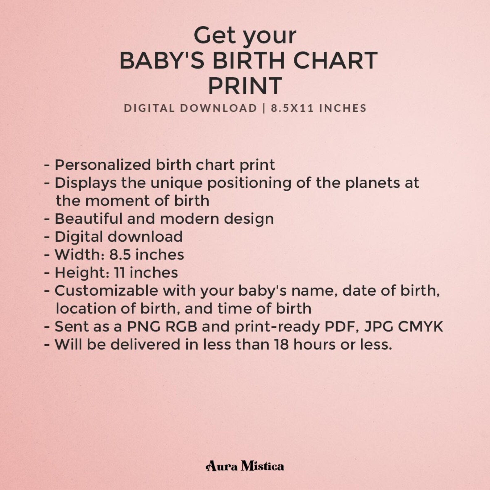 Your Custom Baby's Birth Chart Print Digital Download, Birth Chart Art ...