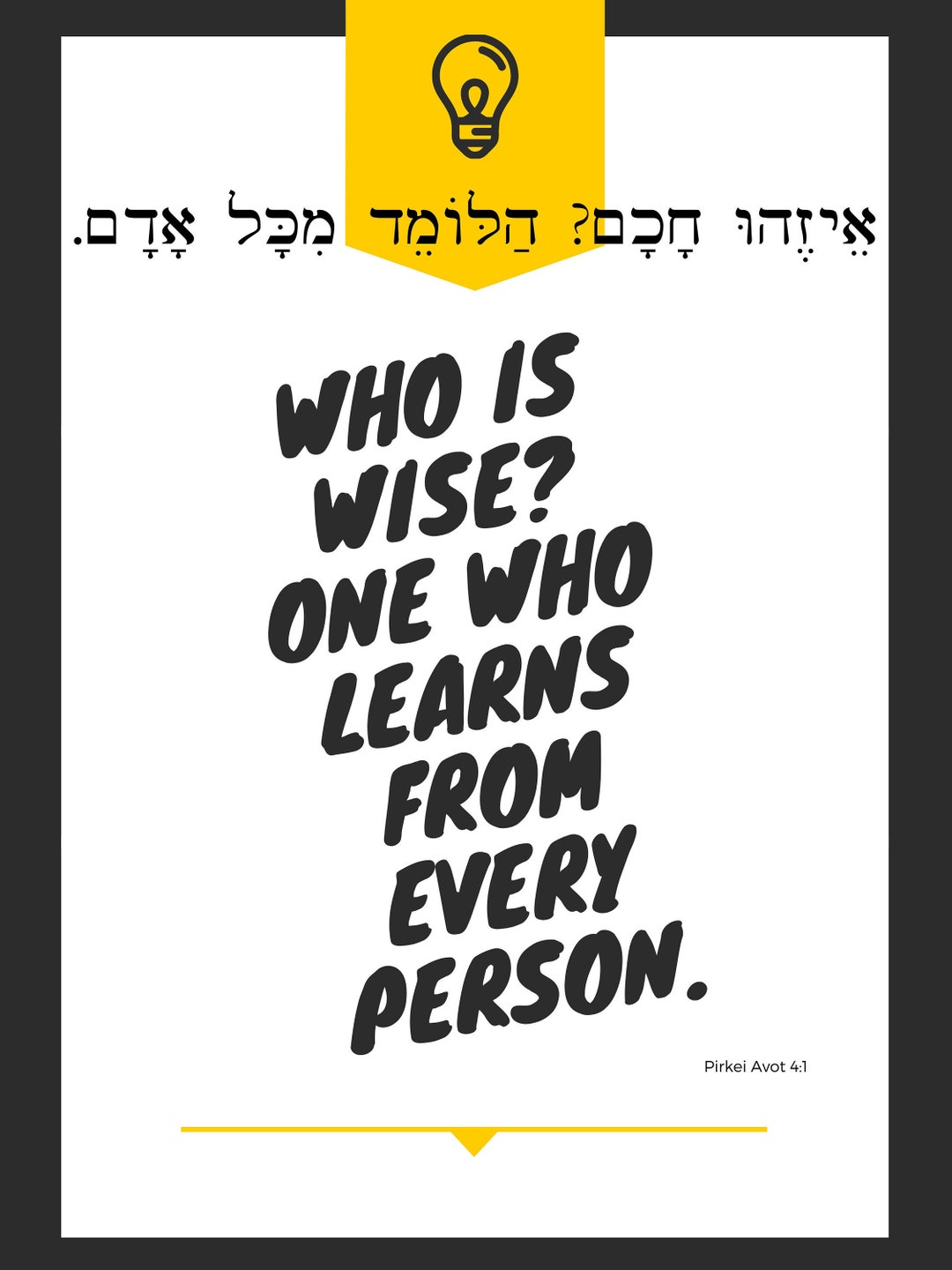 Who is Wise Pirkei Avot Quote - Etsy
