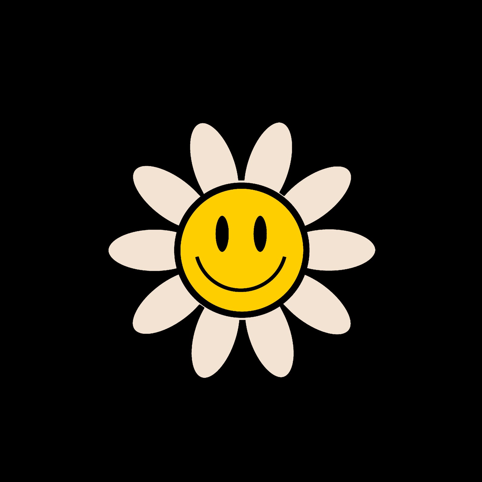 Retro Happy Face Daisy, Png, Digital Download - Etsy