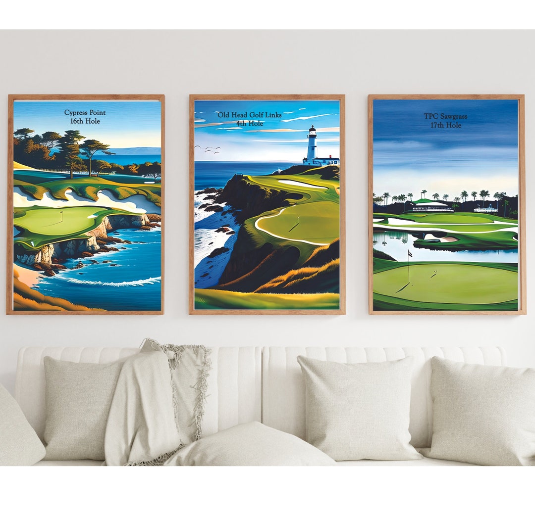 Golf Painting, Landscape Painting, Golf Gifts, TPC SAWGRASS, Old Head ...