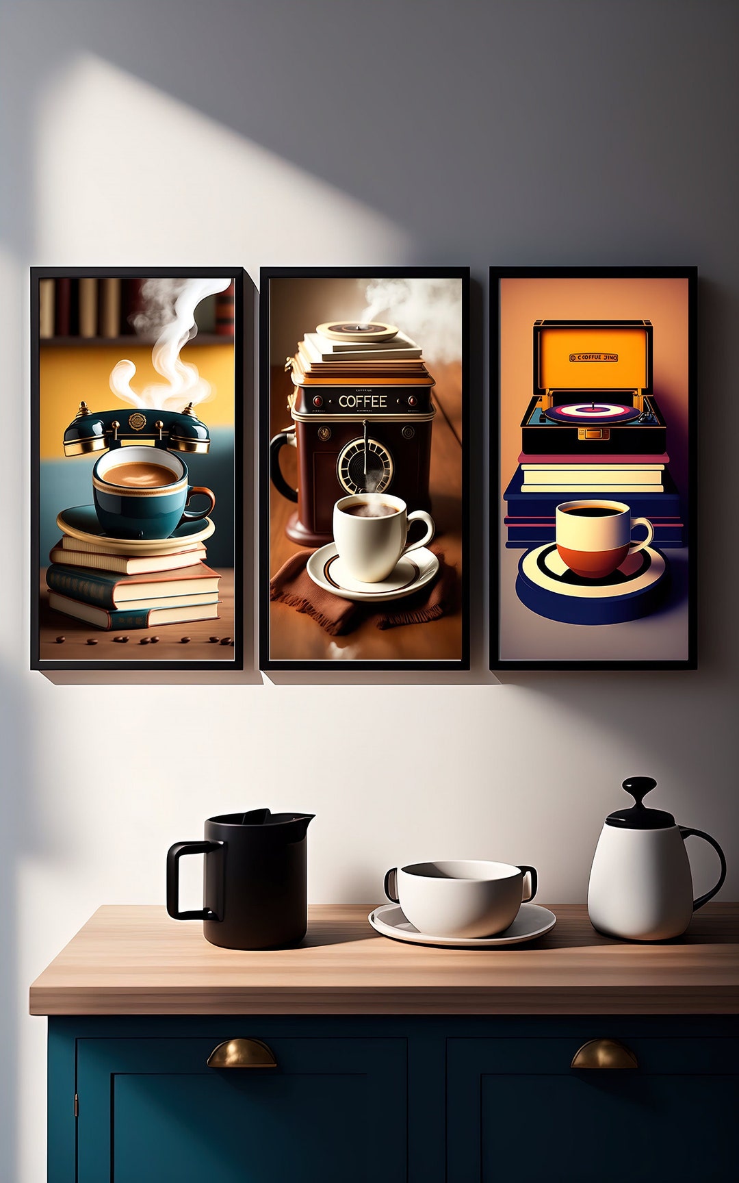 Coffee Wall Art Posters, Unique Coffee Art Gift, Home Office Kitchen ...