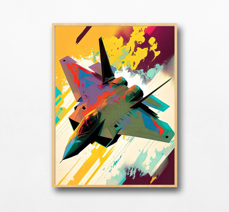 F22 Raptor Wall Decor, F-22 Raptor Digital Prints, Jet Fighter Poster ...