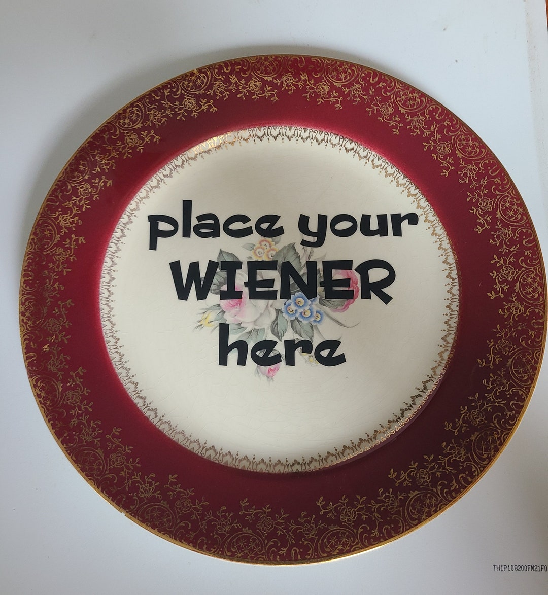 Place Your Wiener Here Plate - Etsy