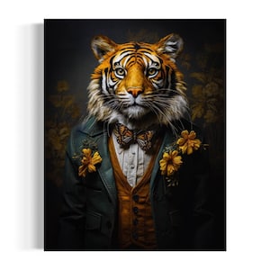 The Gentleman Tiger Royal Portrait | Victorian Tiger Wearing a ...