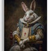 Victorian White Rabbit Painting, Emily Bunny Vintage Portrait ...