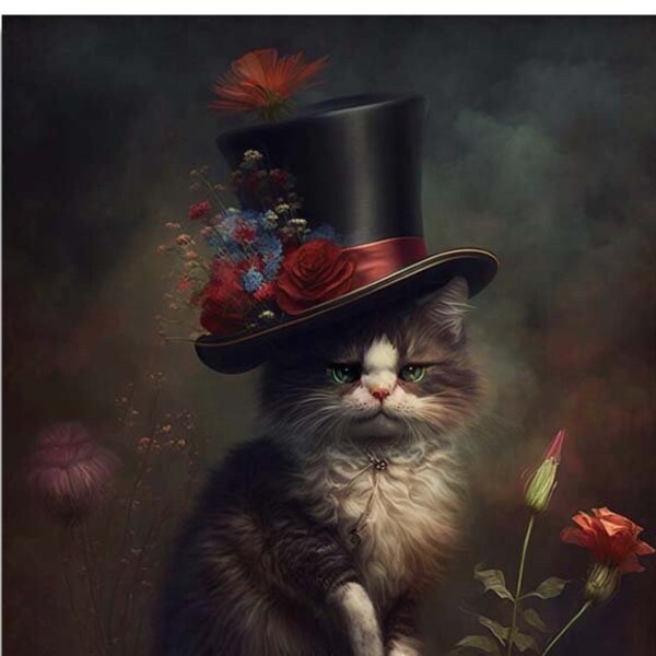 Whimsical Cat Art - Etsy