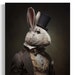 Victorian White Rabbit Painting, Emily Bunny Vintage Portrait ...