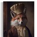 Vintage Fox Chef Painting Antique Fox Dutch Oil Painting - Etsy