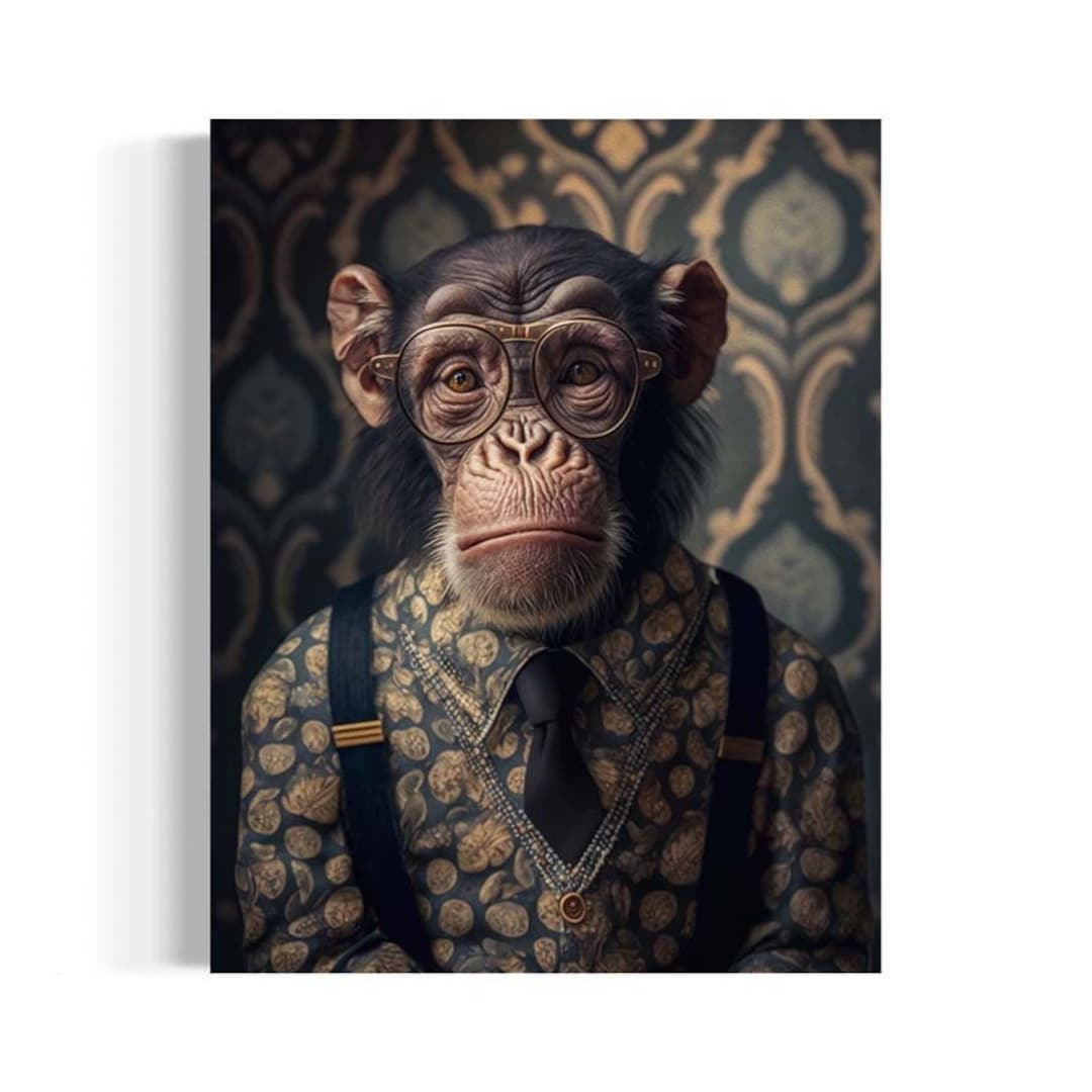 Bradley the Chimp Victorian Portrait, Vintage Chimpanzee Wearing ...