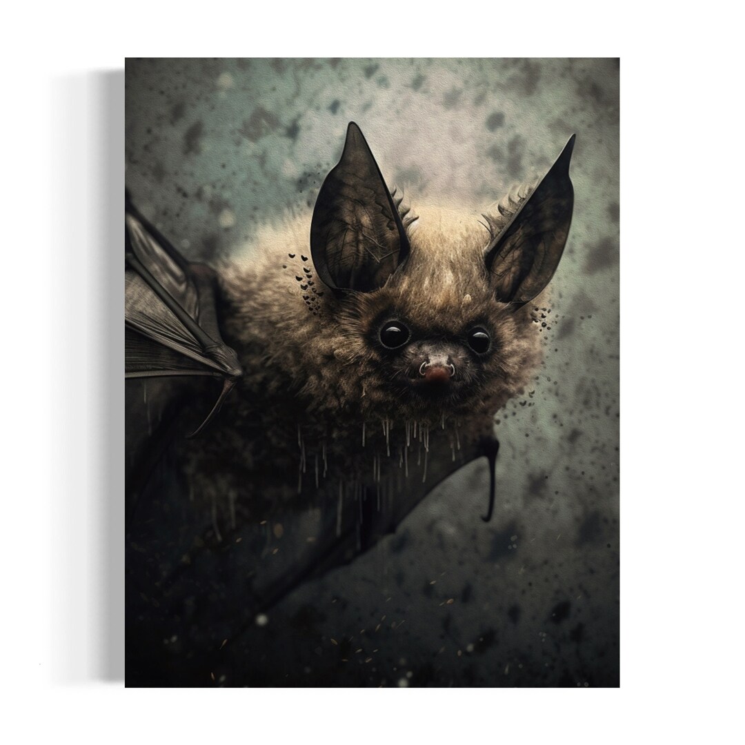 Antique Bat Wall Decor | Vintage Bat Painting, Dark Academia Art ...