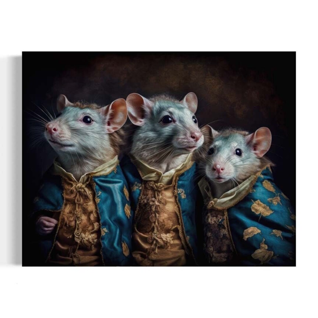 The Gentleman Mice Painting | Mouse Wall Decor, Victorian Mice Antique ...