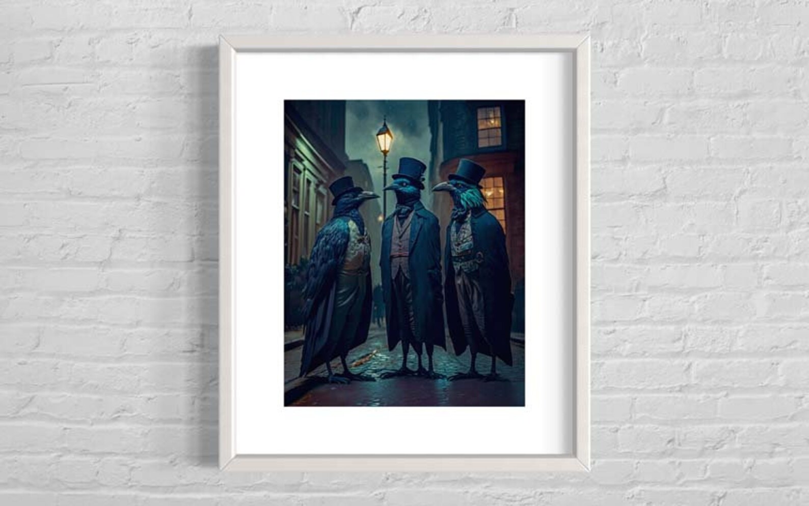 A Murder of Crows Gothic Painting Crow Wall Decor, Victorian Gentlemen ...