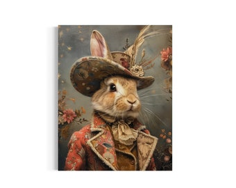 Victorian White Rabbit Painting, Emily Bunny Vintage Portrait ...