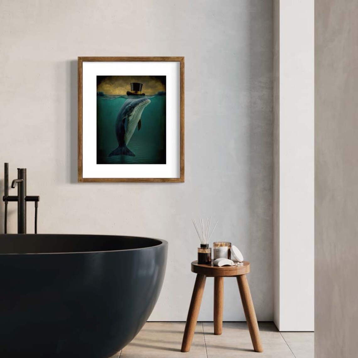 Gentleman Whale Portrait Victorian Whale Painting Ocean - Etsy