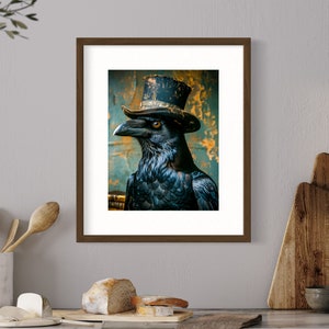 Victorian Crow Portrait Print – Dark Academia Gothic Wall Art 83AS - Etsy