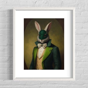 Masquerade Rabbit Vintage Portrait, Victorian Rabbit Painting ...
