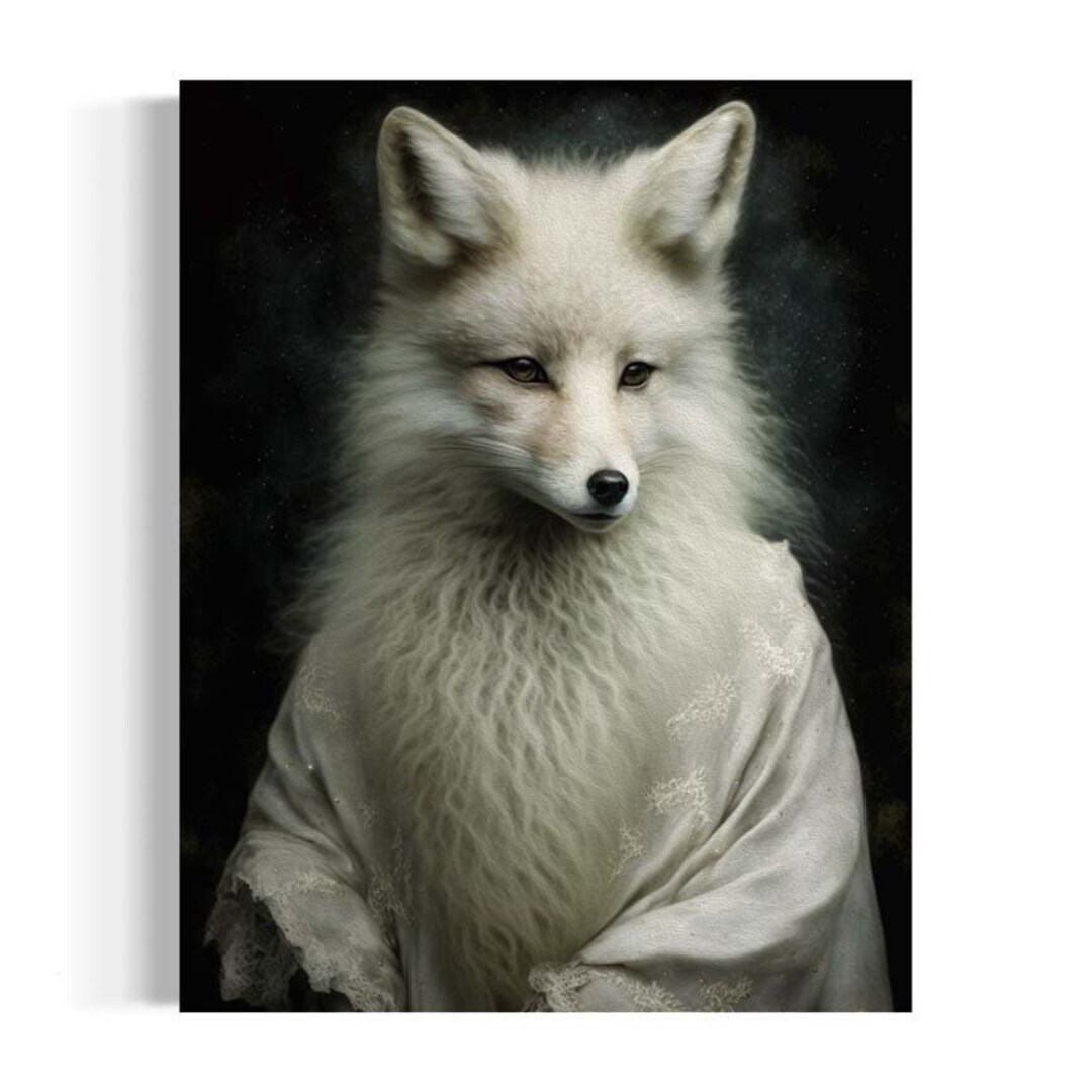 Victorian Wolf Vintage Portrait, Dressed Animal Print, Moody ...