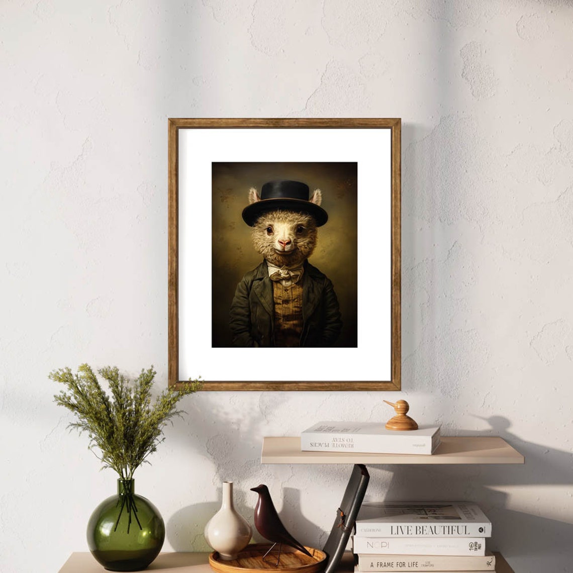 Gentleman Lamb Antique Portrait Wall Art, Sheep Artwork, Farm Animal ...