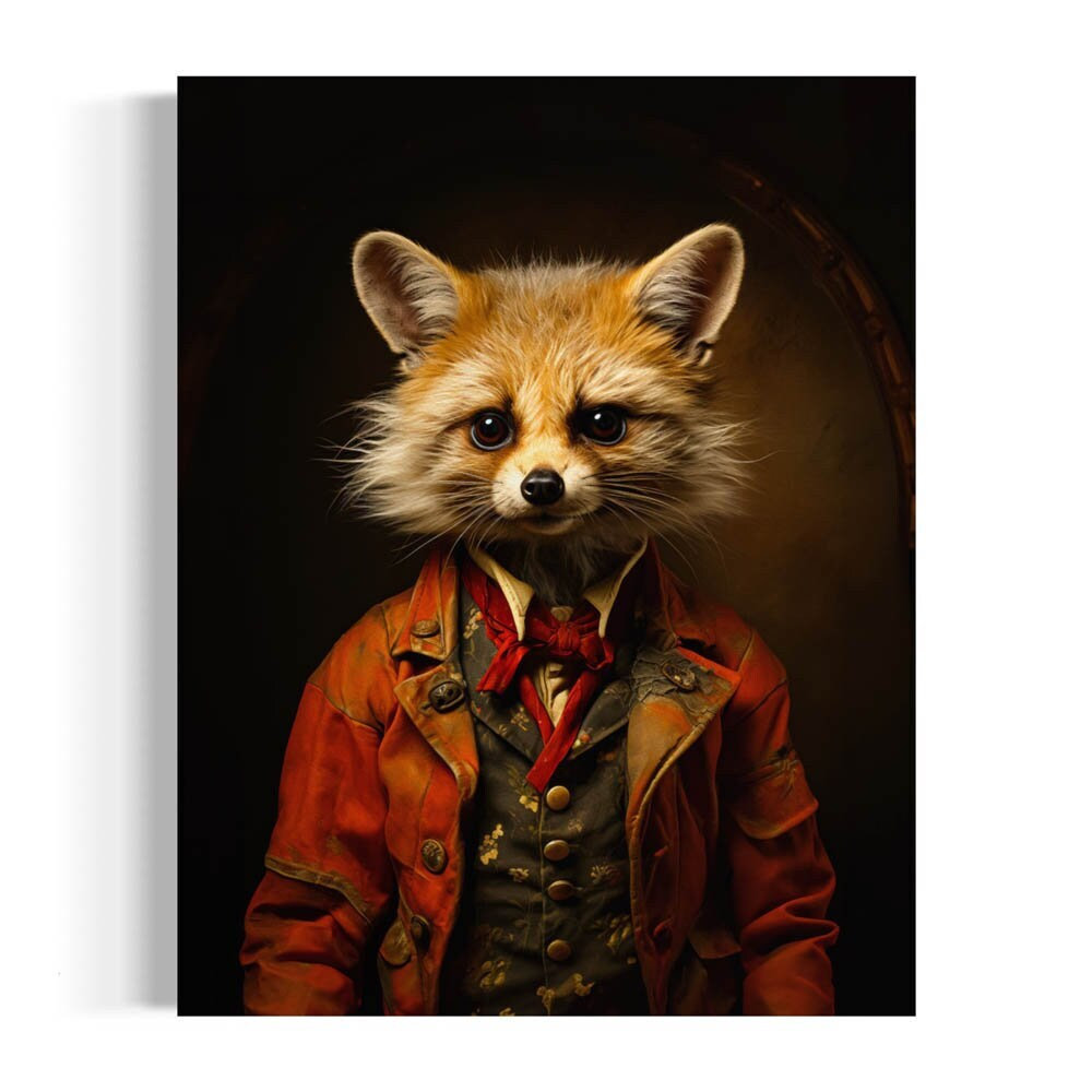 Gentleman Red Fox Vintage Portrait, Victorian Fox Wearing a Suit ...