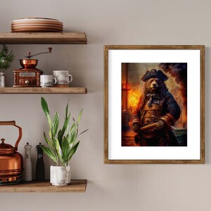 Pirate Sea Captain Bear Painting, Bear Wall Art, Nautical Wall Decor ...