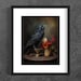 Black Raven Still Life Painting Crow Perched With Florals - Etsy
