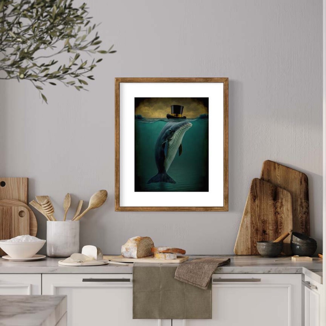 Gentleman Whale Portrait Victorian Whale Painting Ocean - Etsy