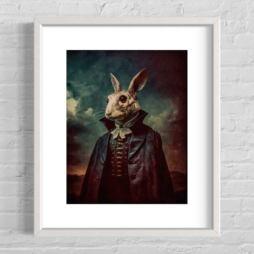 Count Dracula Gothic Portrait Victorian Vampire Rabbit Wall - Etsy