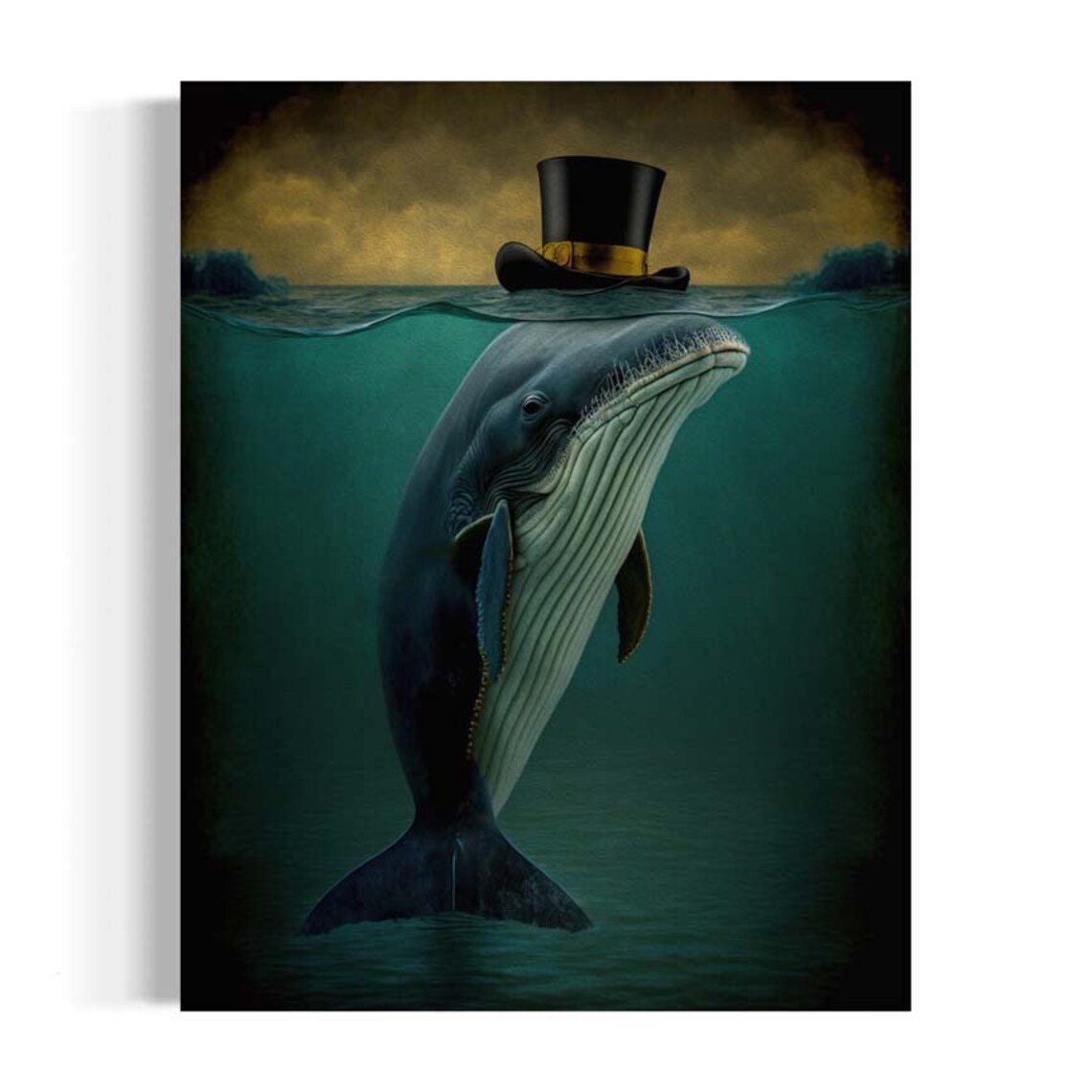 Gentleman Whale Portrait Victorian Whale Painting Ocean - Etsy