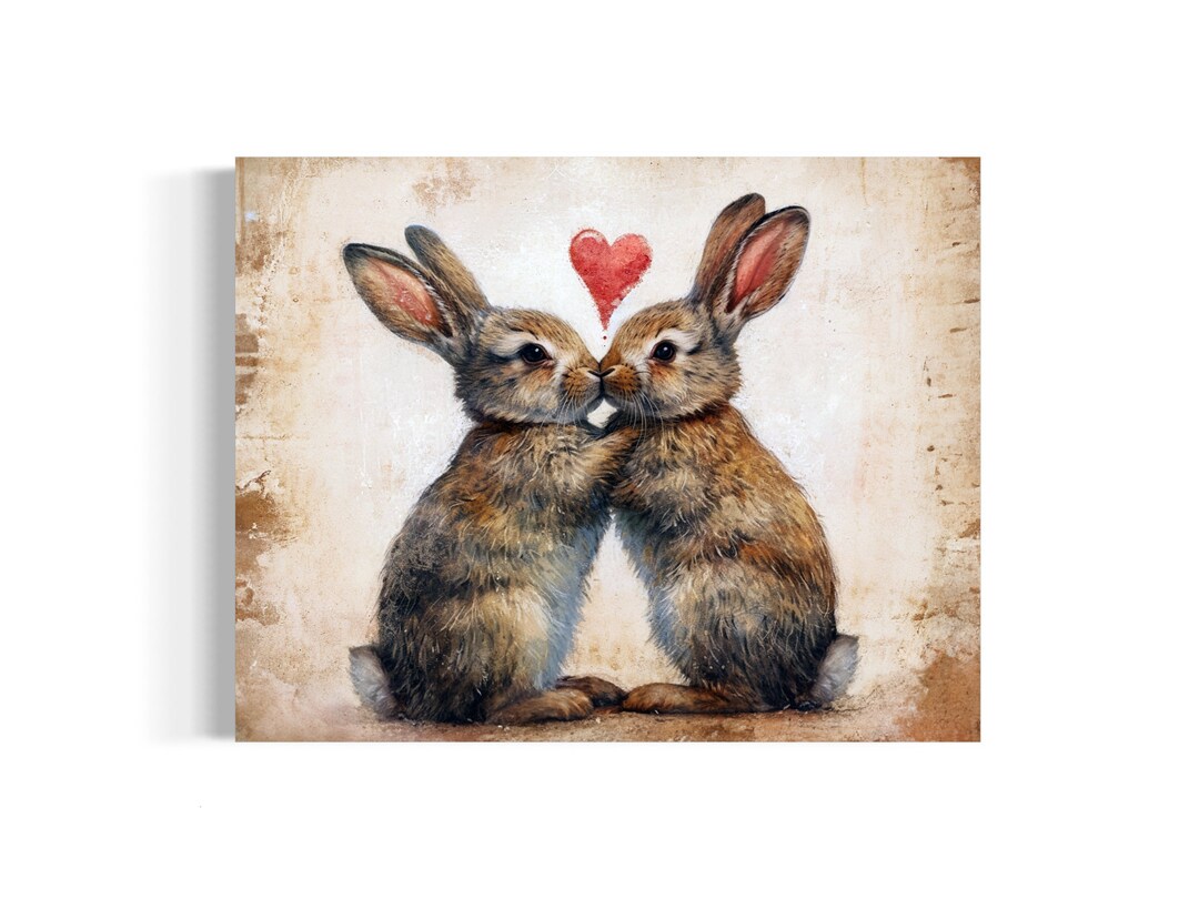 Rabbit Art Print, Cute Woodland Animal Nursery Decor, Cottagecore ...