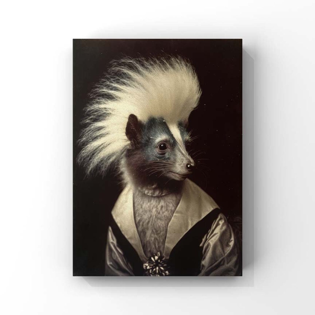 Portrait of A Lady Oil Painting Victorian Skunk Print - Etsy