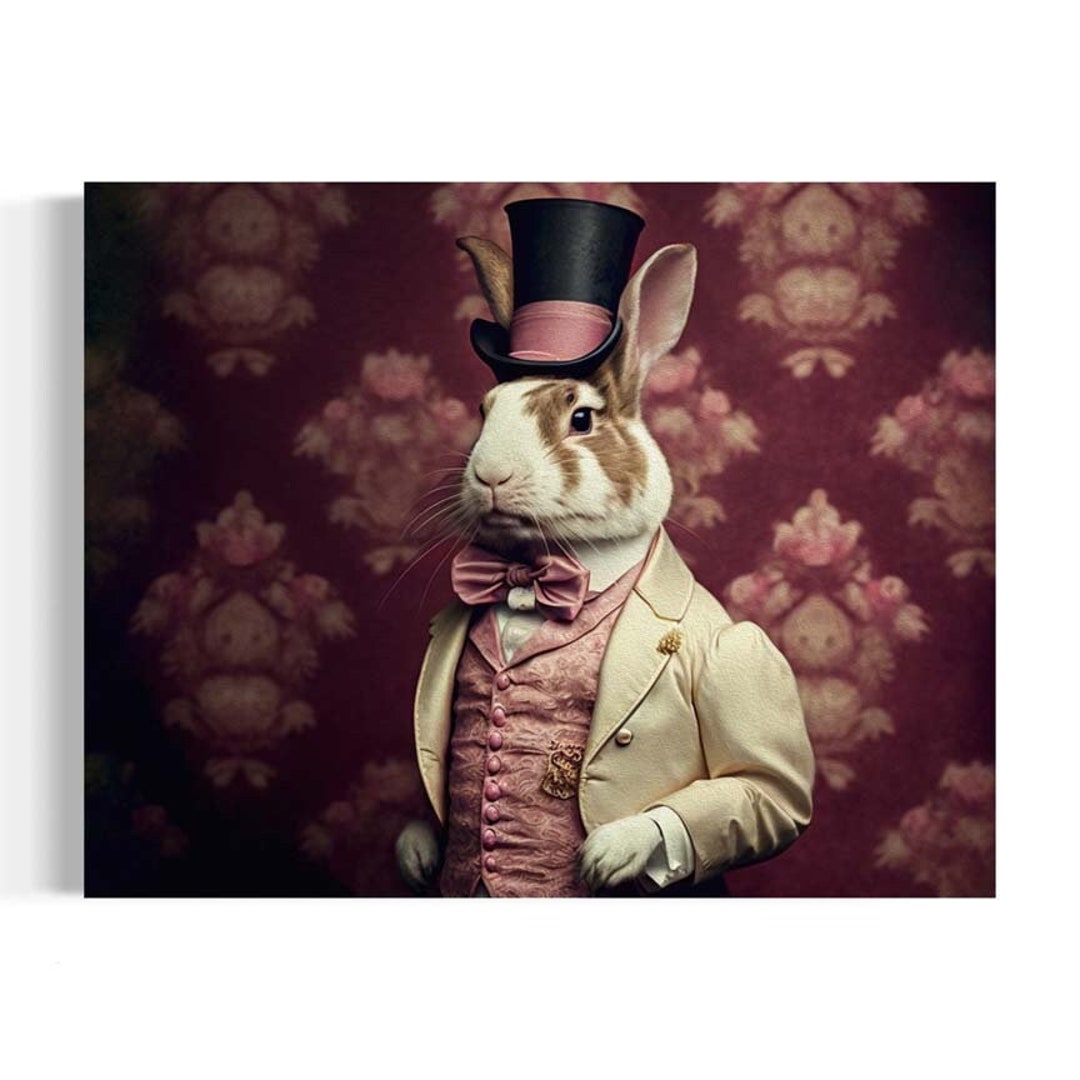 Noble Rabbit Vintage Portrait Landscape Victorian Bunny - Etsy