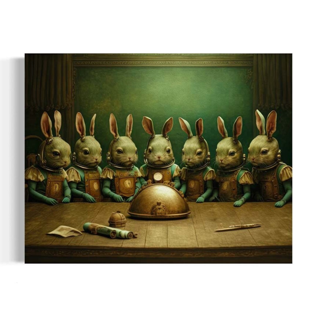Bunny Pop Surrealist Oil Painting Heroes of the Future Rabbit - Etsy