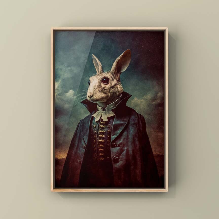 Count Dracula Gothic Portrait Victorian Vampire Rabbit Wall - Etsy