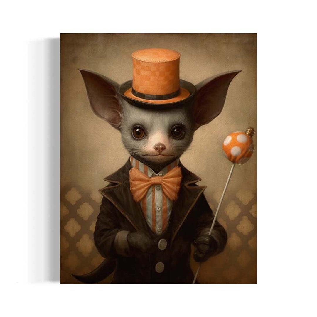 Mr Batty Halloween Bat Pop Surrealist Painting Bat Wall Art - Etsy